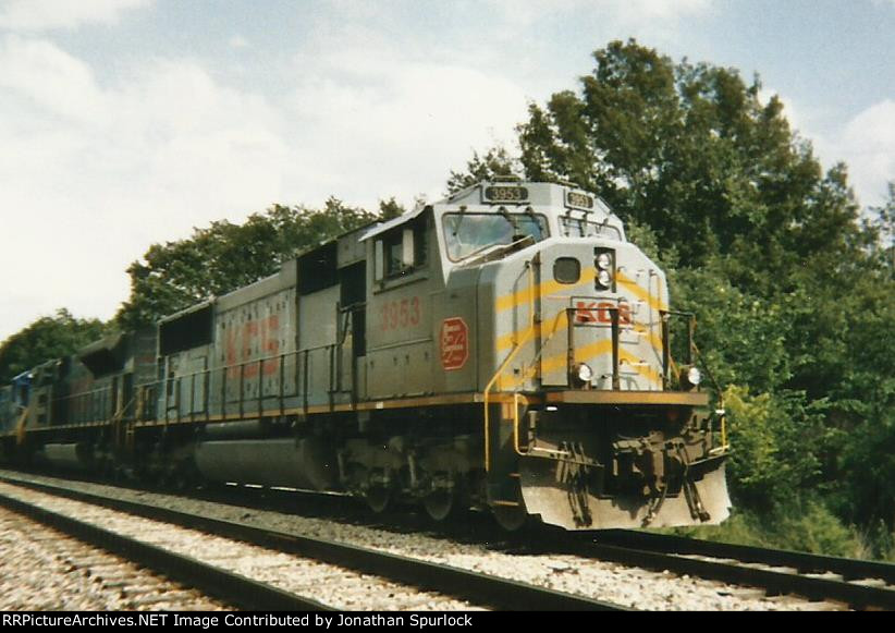 KCS 3953, 3/4 or wedge view, engineer's side